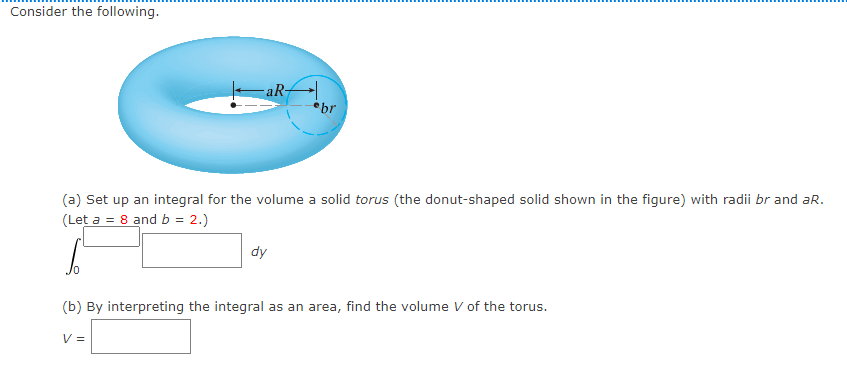 Solved Consider the following.(a) ﻿Set up an integral for | Chegg.com