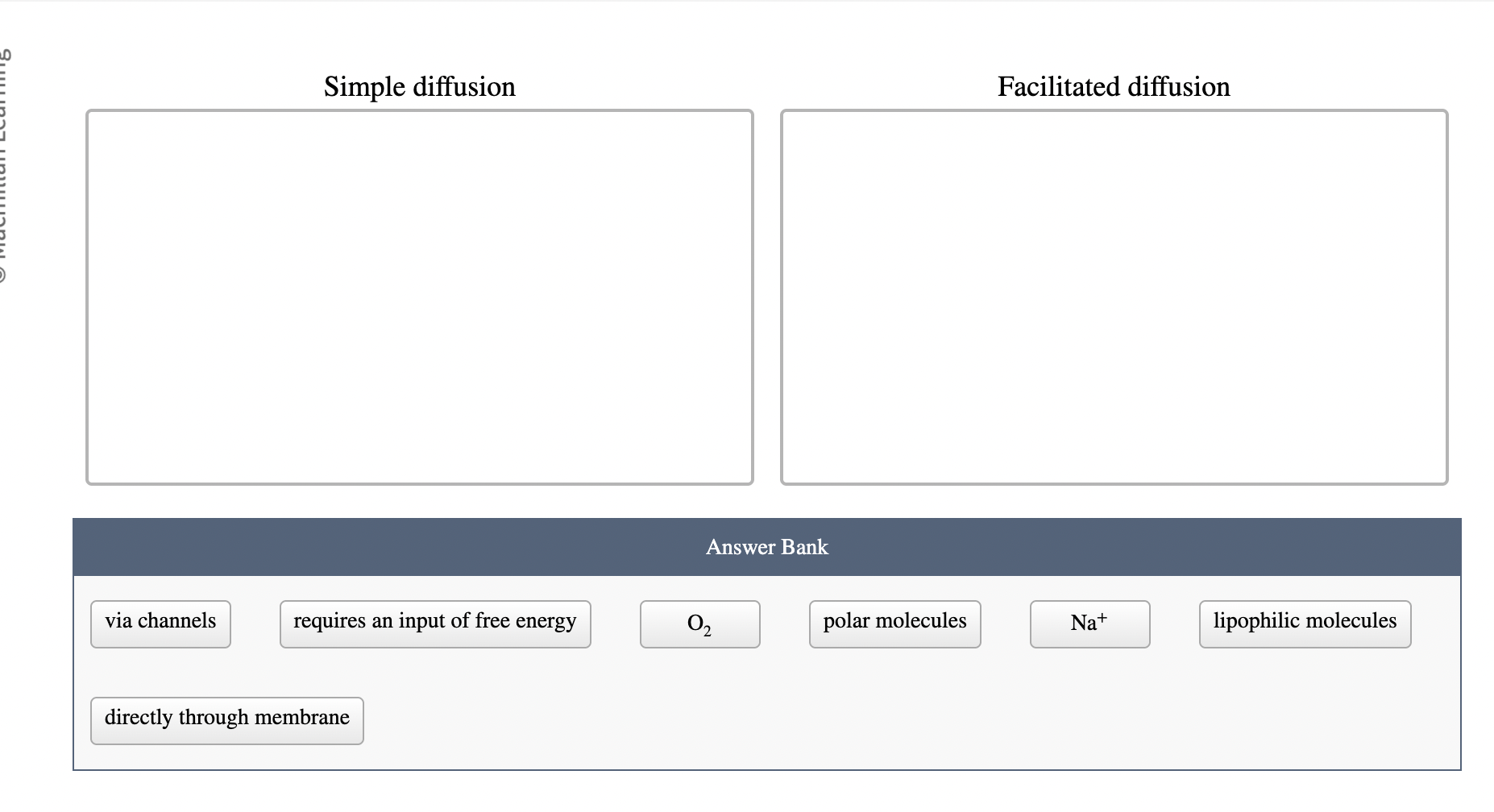 Solved Simple diffusionFacilitated diffusionAnswer | Chegg.com