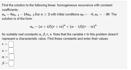 Solved Find the solution to the following linear, | Chegg.com