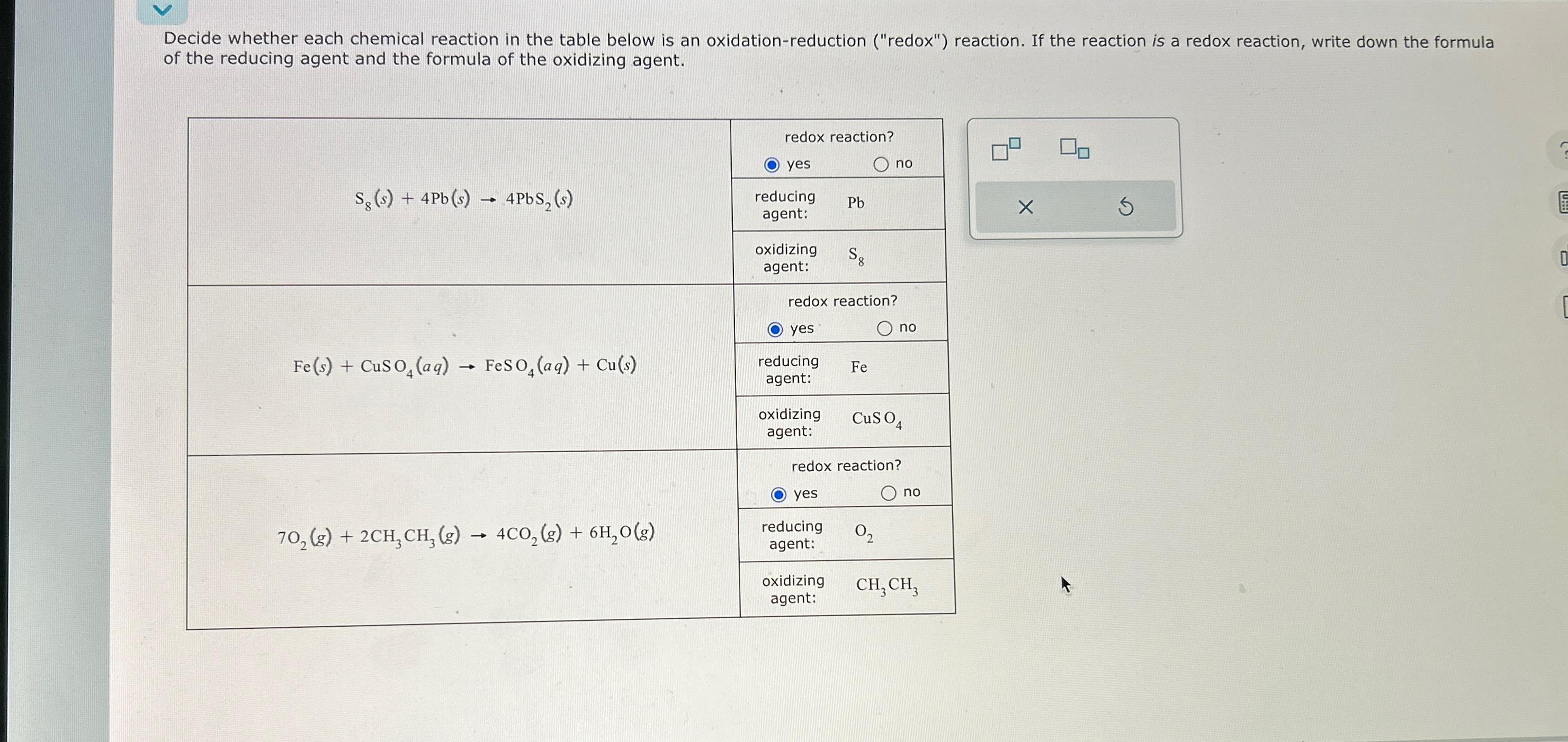 Solved of the reducing agent and the formula of the | Chegg.com