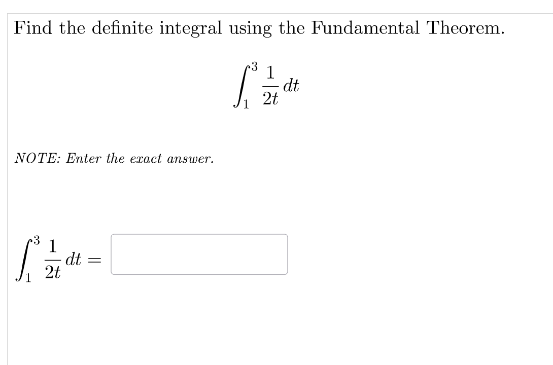 Solved Find the definite integral using the Fundamental | Chegg.com