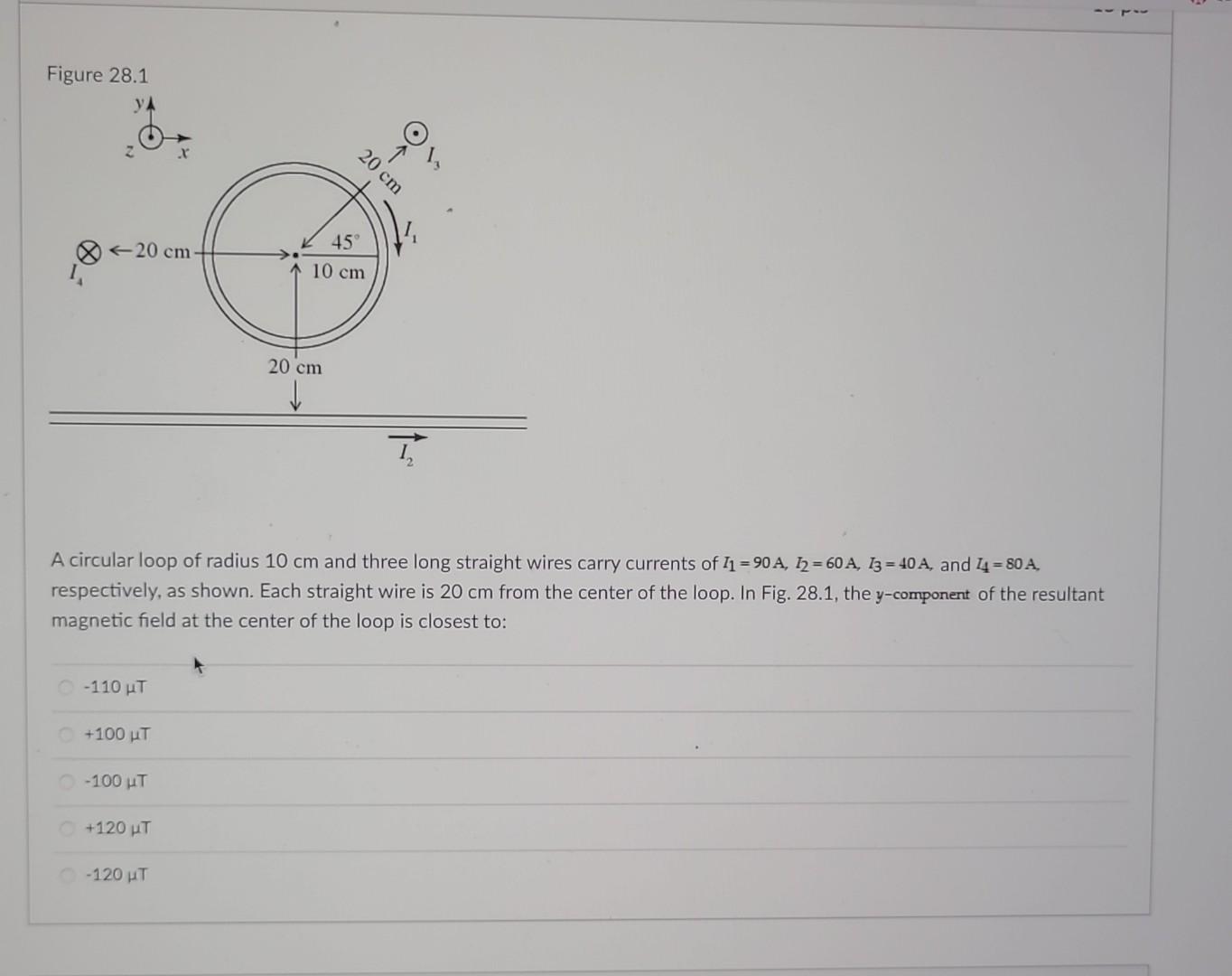 Solved A circular loop of radius 10 cm and three long | Chegg.com