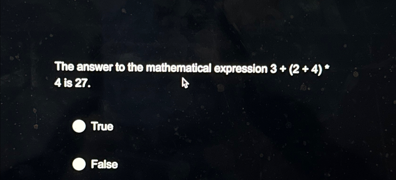 Solved The answer to the mathematical expression 3+(2+4) * 4 | Chegg.com