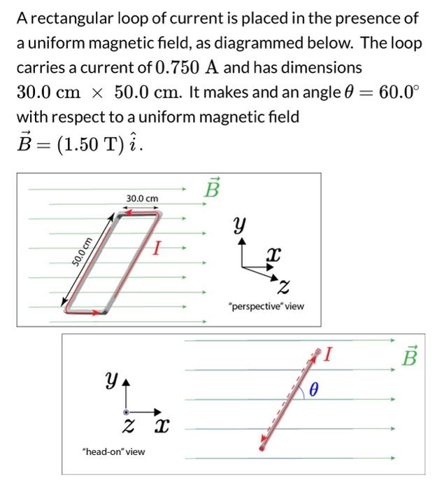 Solved A rectangular loop of current is placed in the | Chegg.com