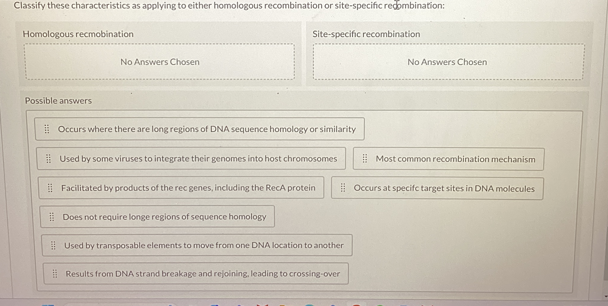 Solved Classify these characteristics as applying to either | Chegg.com