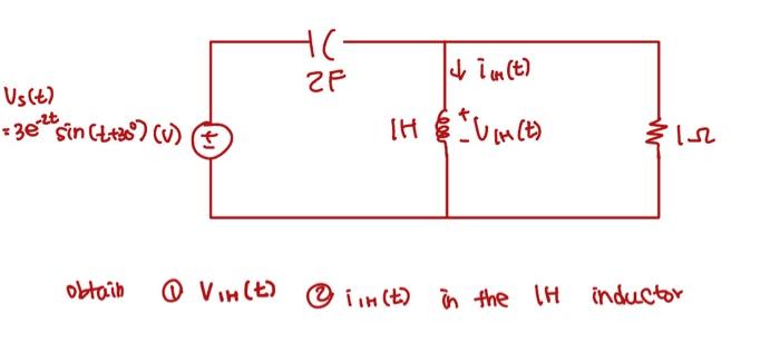 Solved obtain (1) V1H(t) (2) i1H(t) in the 1H inductor | Chegg.com