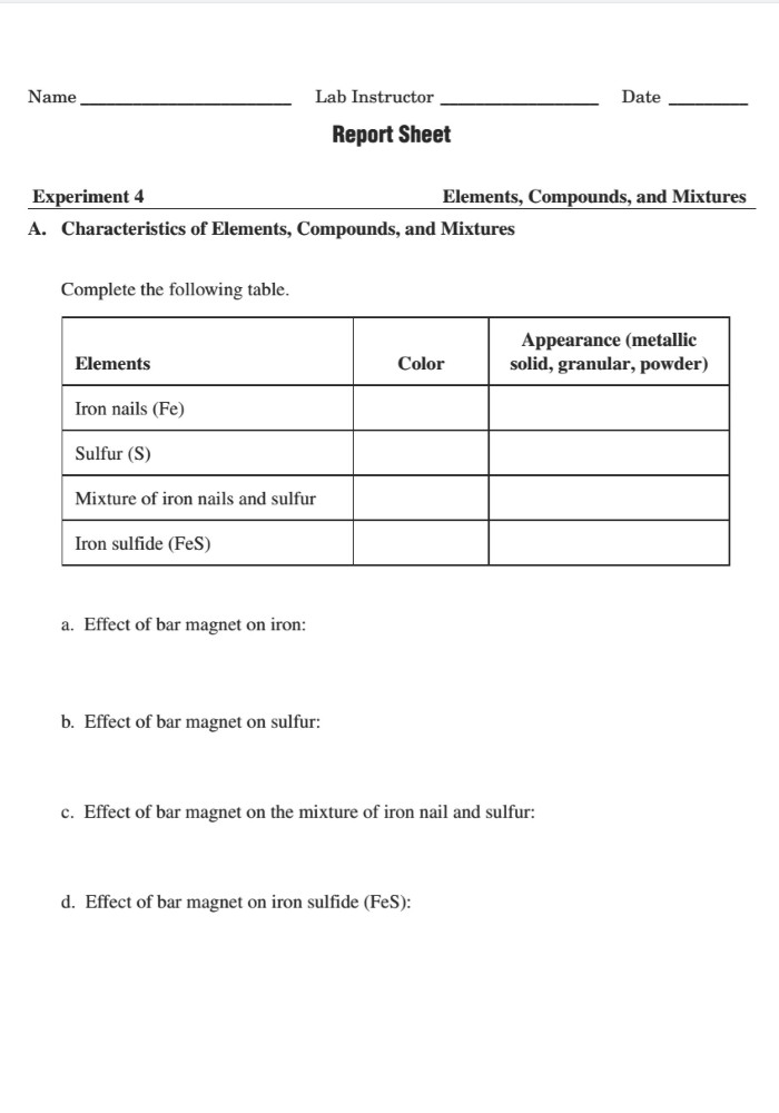 Solved Name Lab Instructor Date Report Sheet Experiment 4 1467