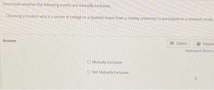 Solved Determine whether the following events are mutually | Chegg.com