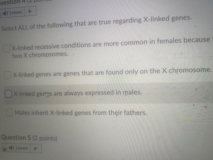 Solved Question 2 (2 points) Listen Polygenic inheritance | Chegg.com