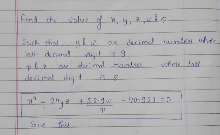 Find the value of x,y,z,w&p ﻿:Such that: y&ω ﻿are | Chegg.com