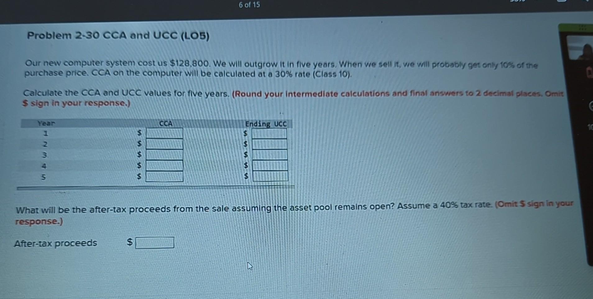 Solved Problem 2-30 CCA and UCC (LO5) Our new computer | Chegg.com