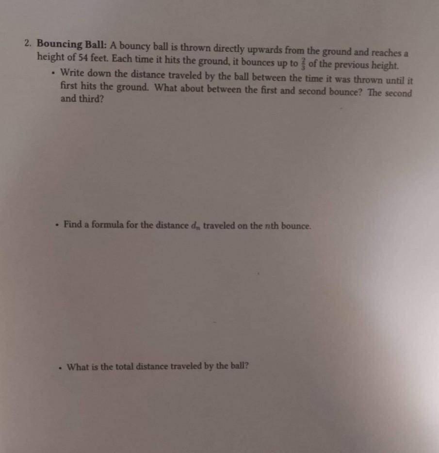 Solved 2. Bouncing Ball: A bouncy ball is thrown directly | Chegg.com