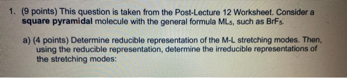 Solved Character table for point group C4v cubic functions | Chegg.com
