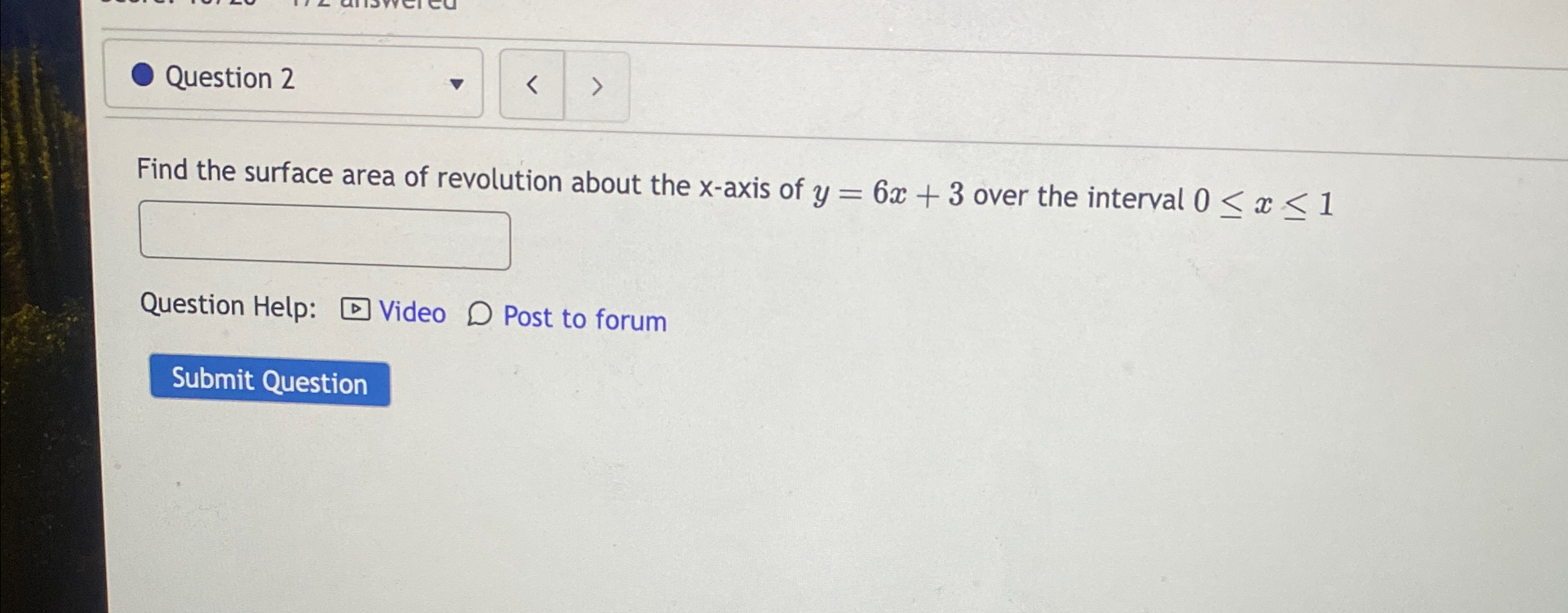 Solved Find the surface area of revolution about the x-axis | Chegg.com