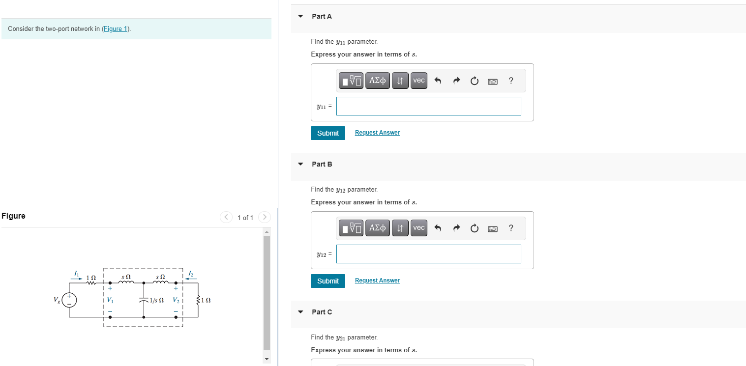 Solved Part AConsider the two-port network in (Figure | Chegg.com