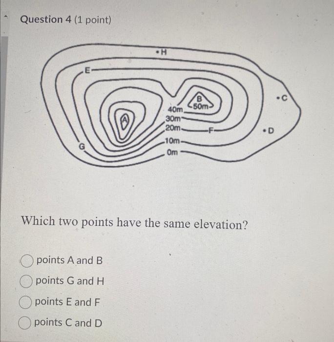 Solved Question 4 (1 point) Which two points have the same | Chegg.com