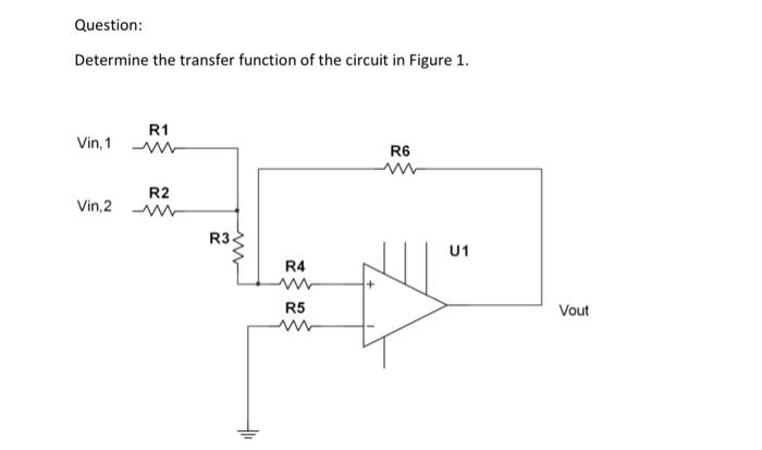 Solved Question: Determine the transfer function of the | Chegg.com