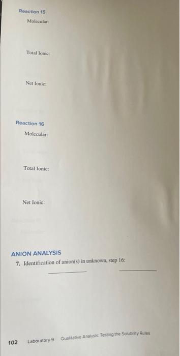 Solved Total Ionic: Net Ionic: Reaction 7 Molecular: Total | Chegg.com