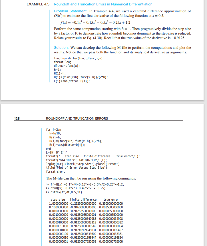 Solved I copied the matlab code of example 4.5 and ran | Chegg.com