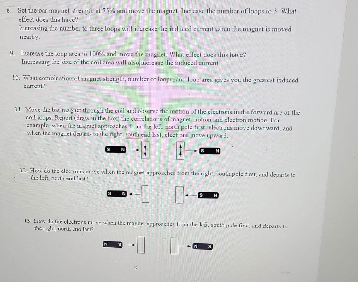 Solved Set the bar magnet strength at 75% and move the | Chegg.com
