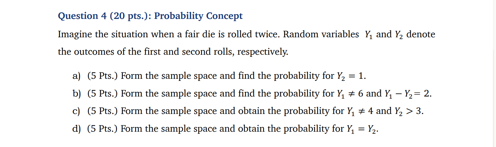 Solved Question 4 (20 ﻿pts.): Probability ConceptImagine the | Chegg.com