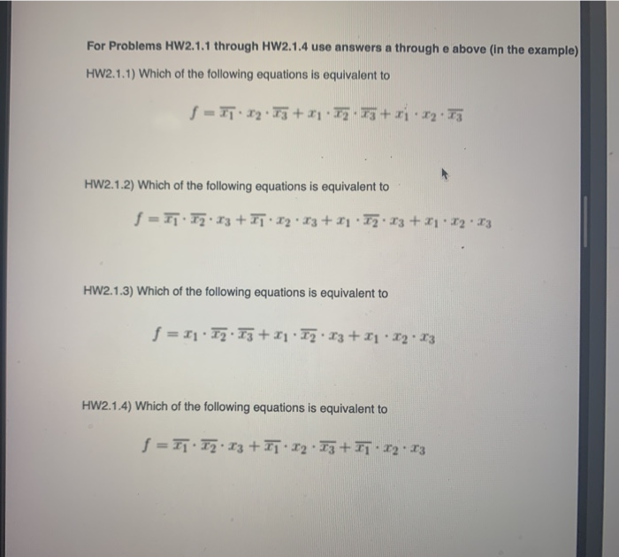 Solved For Problems HW2.1.1 through HW2.1.4 use answers a | Chegg.com
