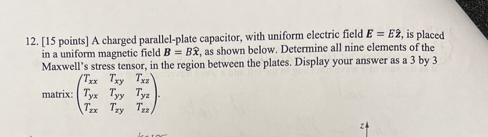 Solved 15 ï Points ï A Charged Parallel Plate Capacitor Chegg
