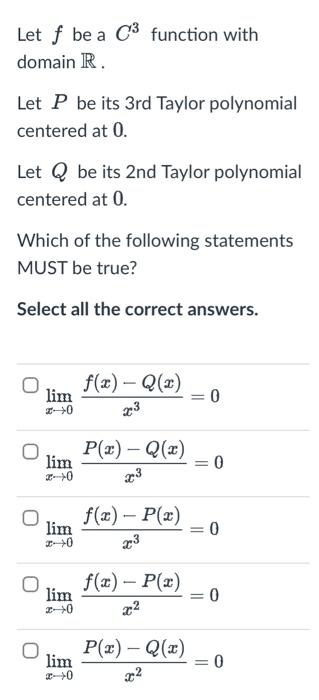 Solved Let f be a C3 function with domain R. Let P be its 3 | Chegg.com