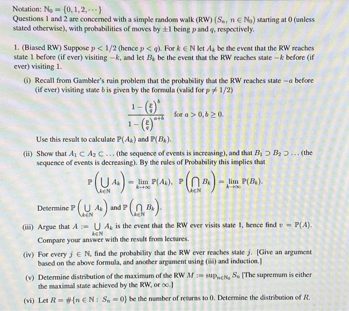 Solved Notation: N0={0,1,2,⋯} Questions 1 and 2 are | Chegg.com