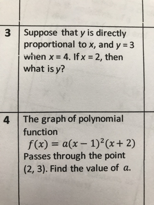 Solved 3 Suppose that y is directly proportional to x, and y | Chegg.com