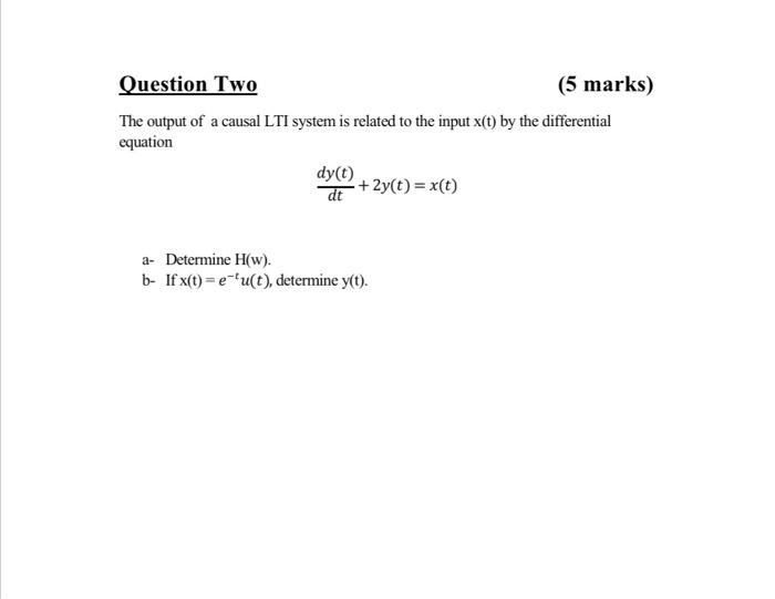 Solved The output of a causal LTI system is related to the | Chegg.com