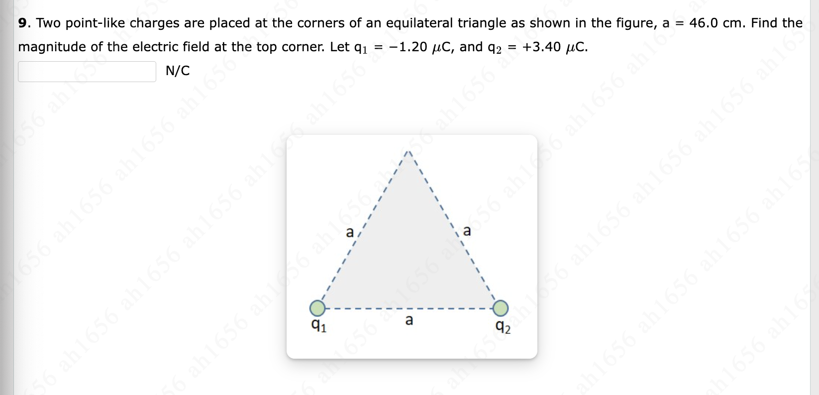 Solved Two point-like charges are placed at ﻿the corners | Chegg.com