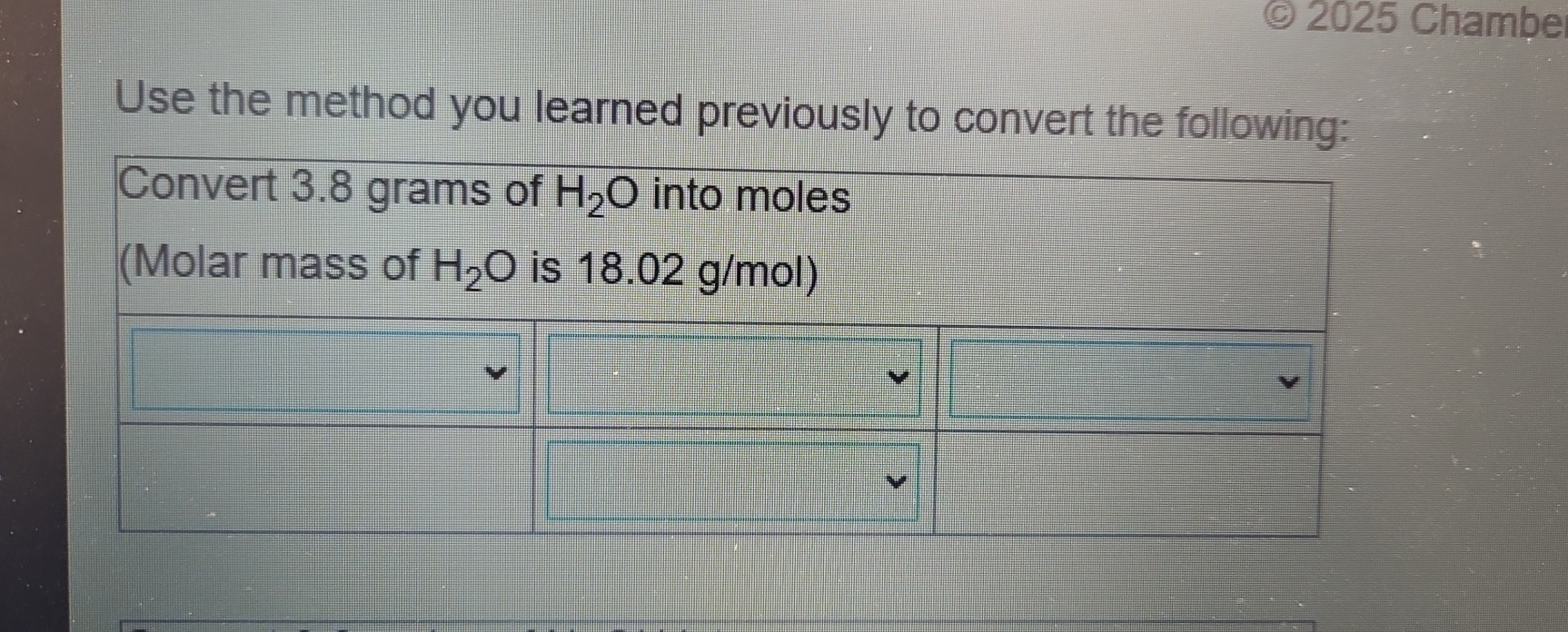 Solved 2025 ﻿ChambeUse the method you learned previously to | Chegg.com