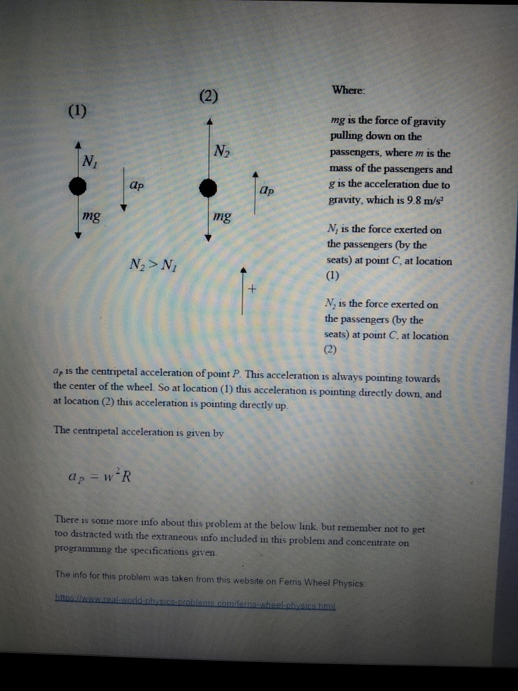 Solved Ferris wheel physics is directly related to | Chegg.com