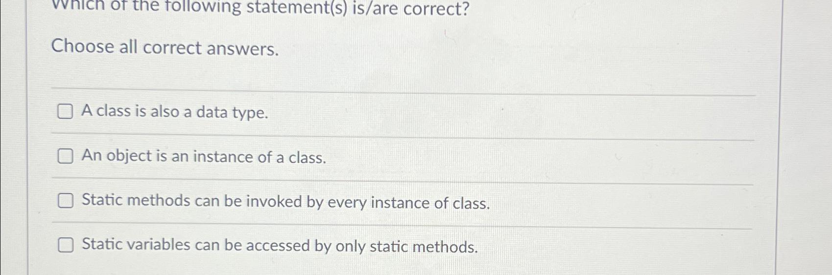 Solved Wnich of the following statement(s) ﻿is/are | Chegg.com