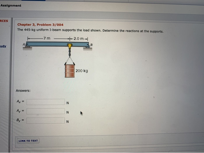 Solved Assignment RCES Chapter 3, Problem 3/004 The 445-kg | Chegg.com Solved Assignment RCES Chapter 3, Problem 3/004 The 445-kg | Chegg.com