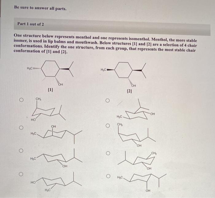 Solved Be sure to answer all parts. Part 1 out of 2 One | Chegg.com