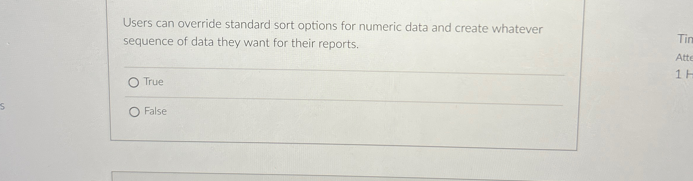 Solved Users can override standard sort options for numeric | Chegg.com