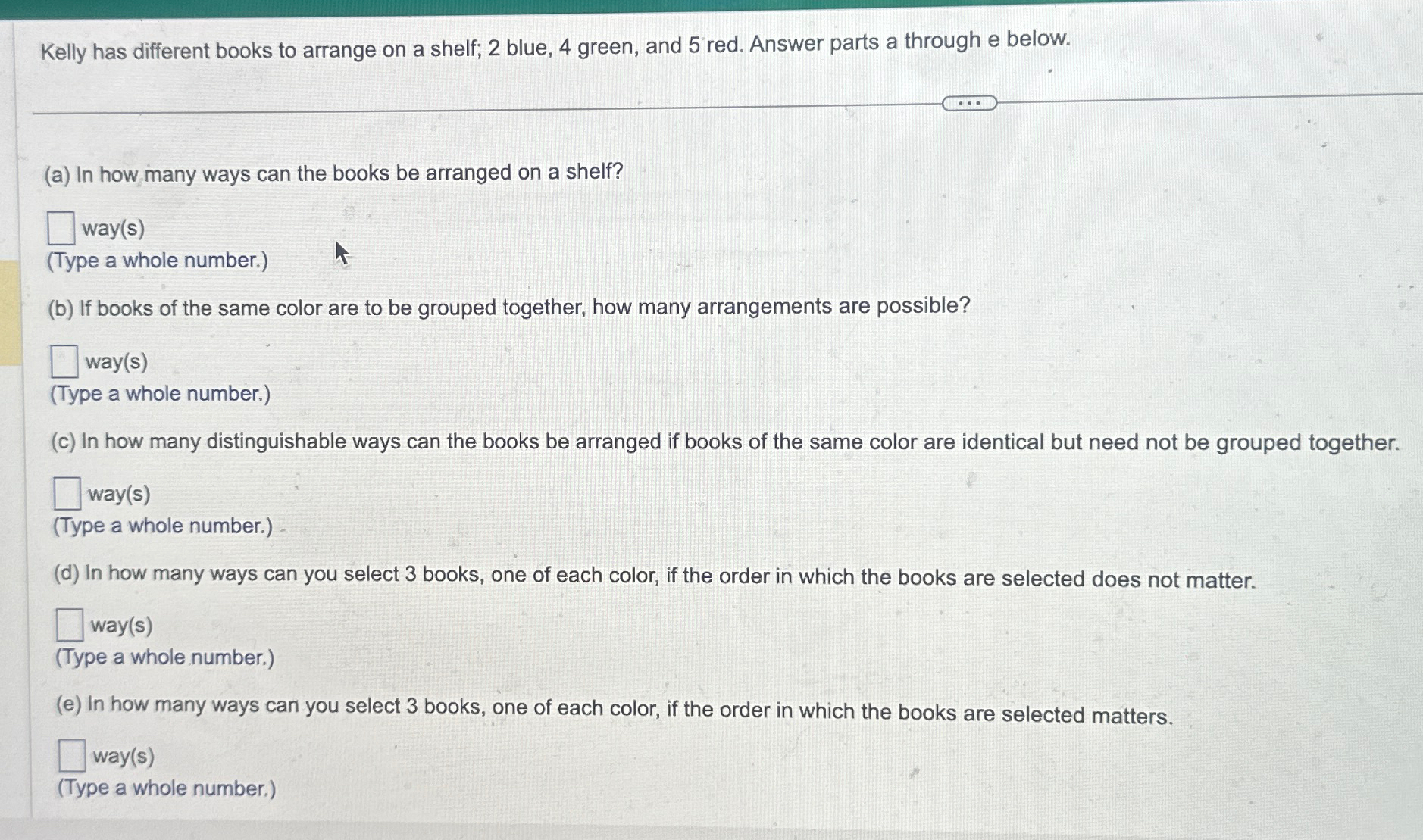 Solved Kelly has different books to arrange on a shelf; 2 | Chegg.com