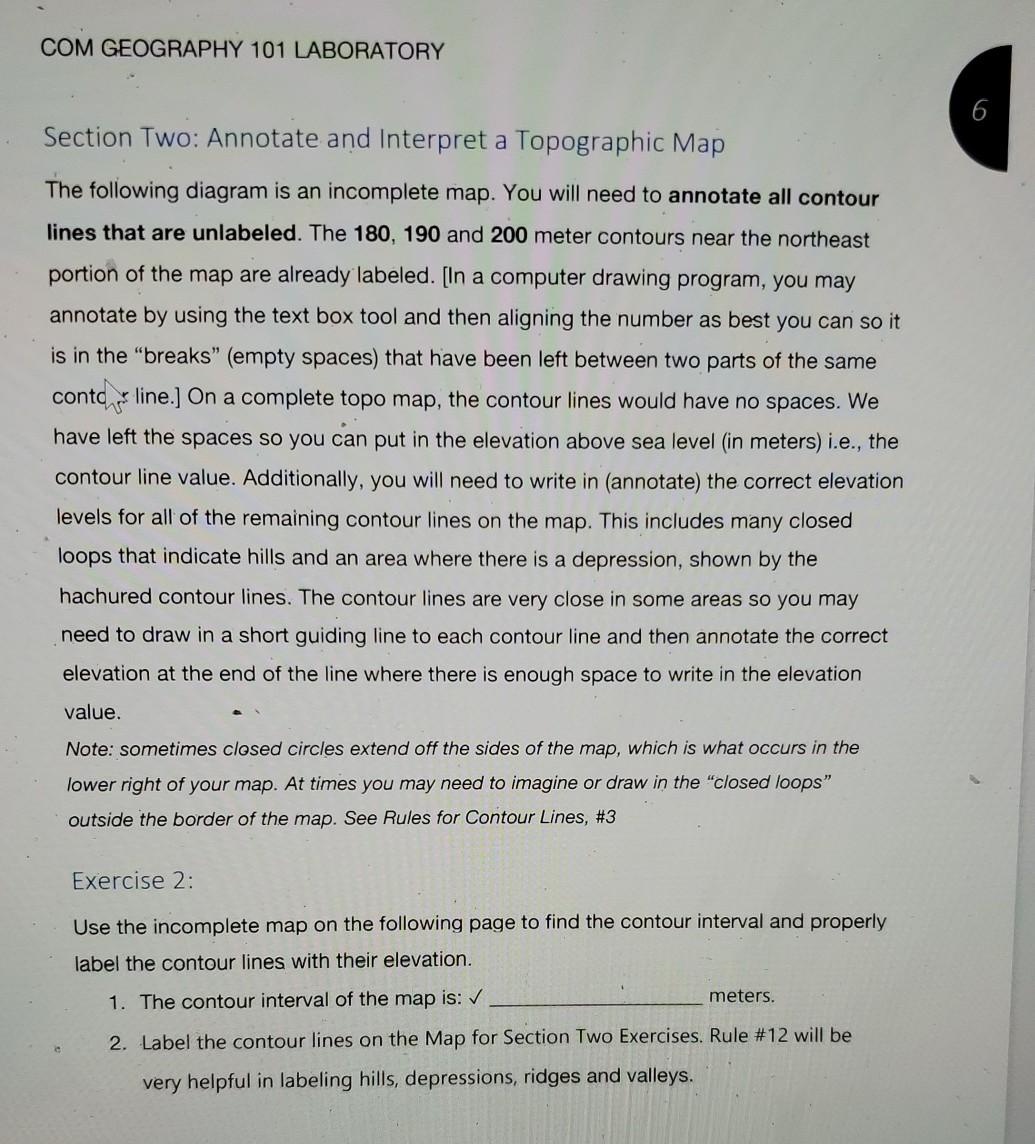 Solved COM GEOGRAPHY 101 LABORATORY Section Two: Annotate | Chegg.com