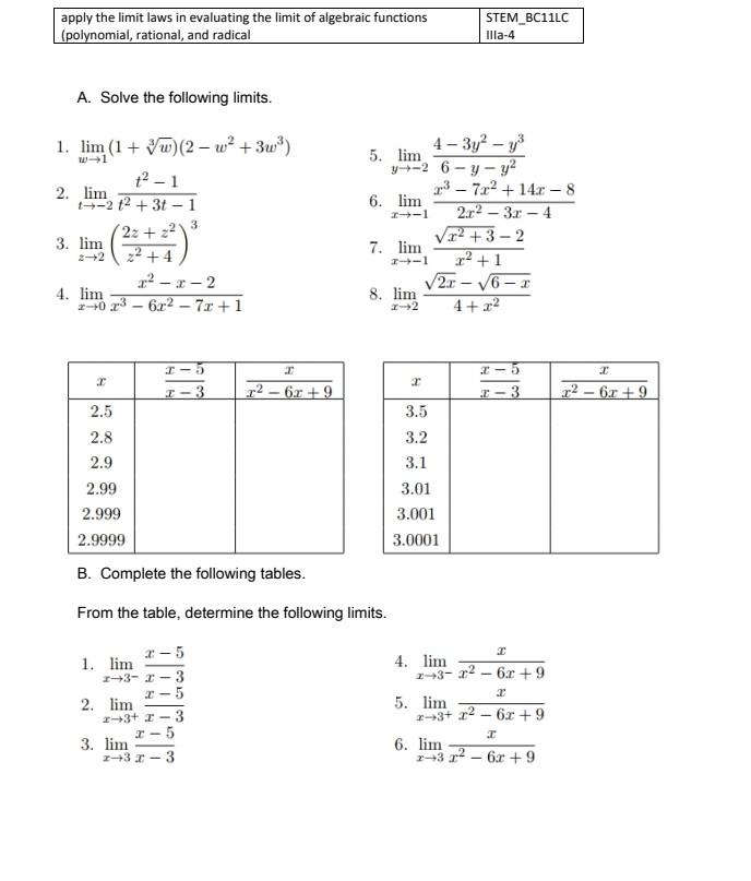Solved apply the limit laws in evaluating the limit of | Chegg.com