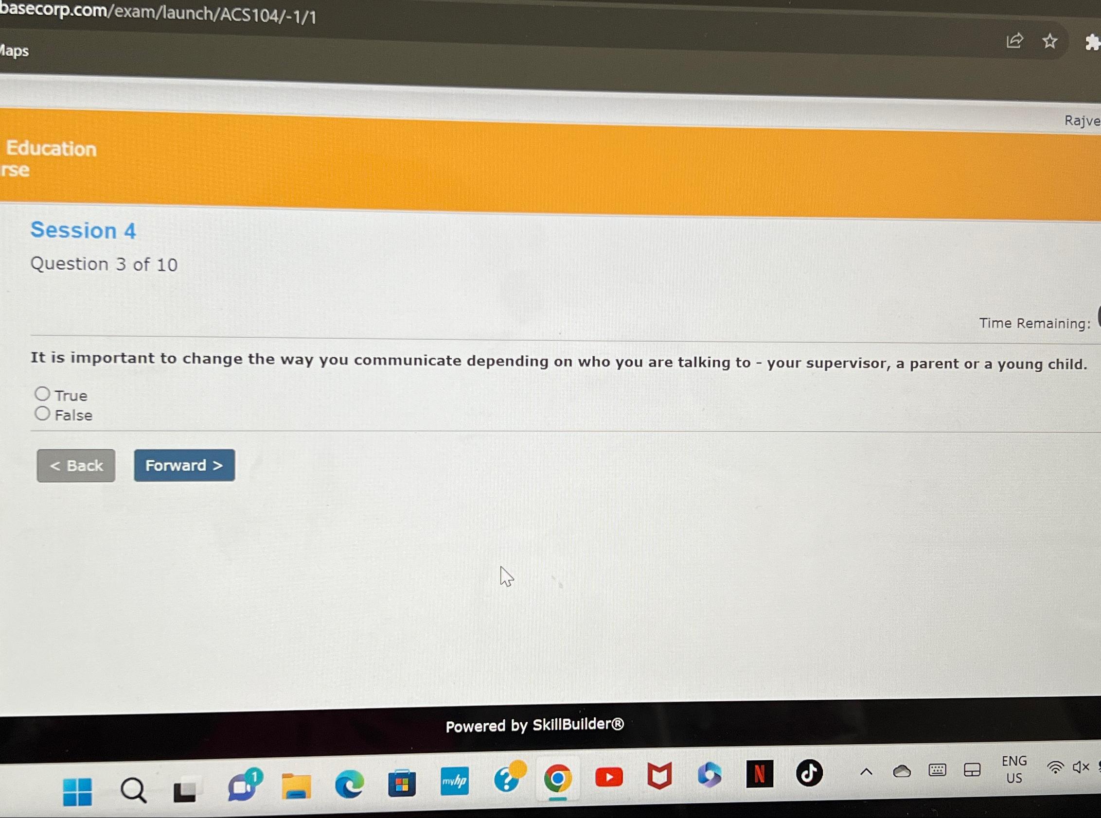 Solved basecorp.com/exam/launch/ACS104/-1/1Session 4Question | Chegg.com