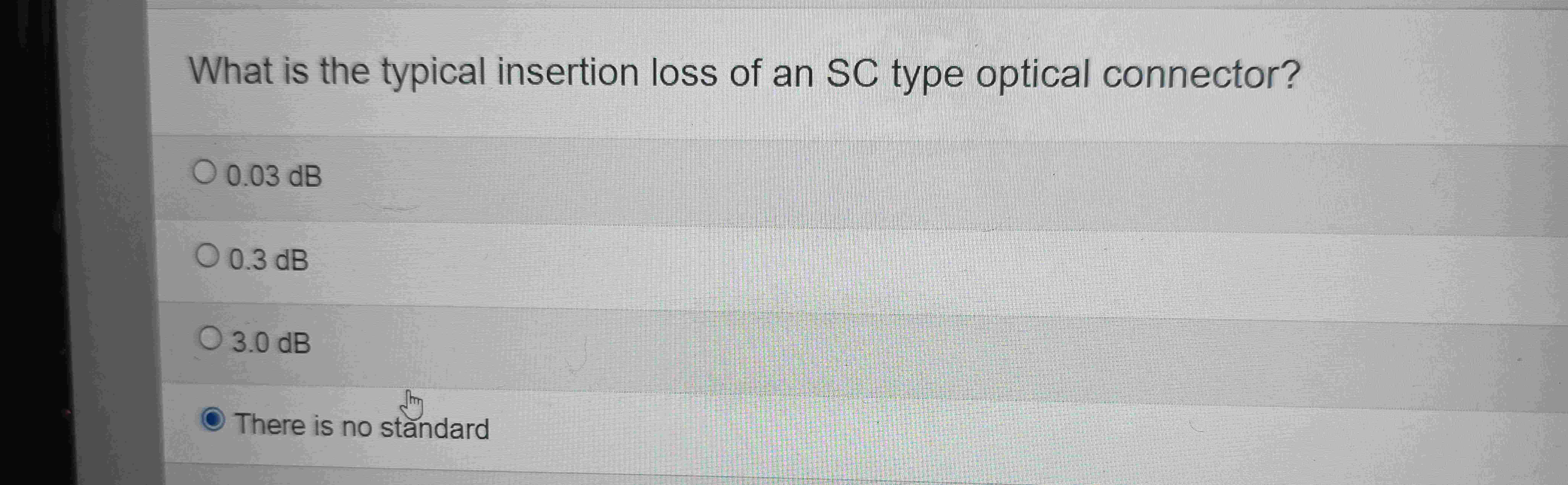 Solved What is the typical insertion loss of an SC type | Chegg.com