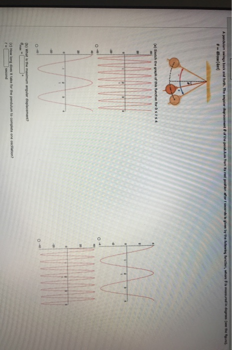 Solved A pendulum swings back and forth. The angular | Chegg.com
