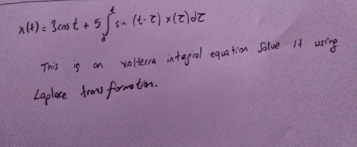 Solved This is a volterra integral equation. solve it using | Chegg.com