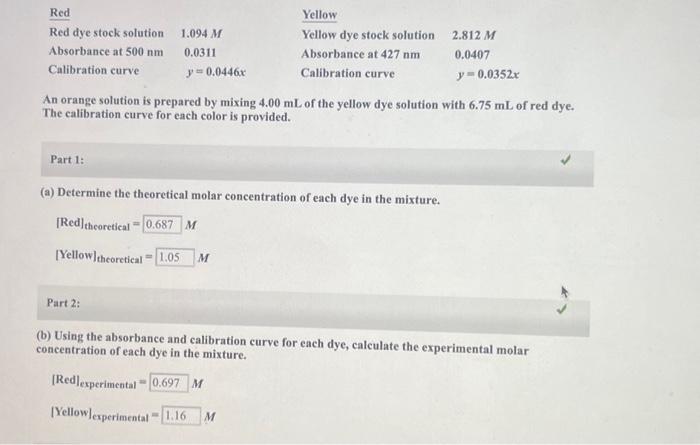 Solved An orange solution is prepared by mixing 4.00 mL of | Chegg.com