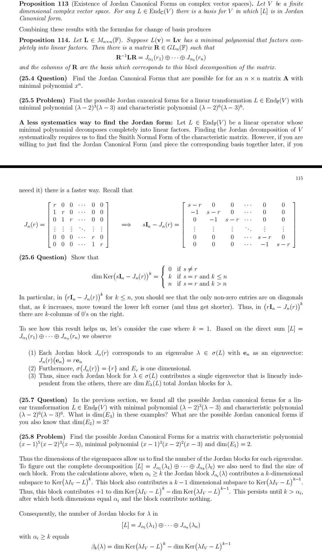 Solved Proposition 113 (Existence of Jordan Canonical Forms | Chegg.com