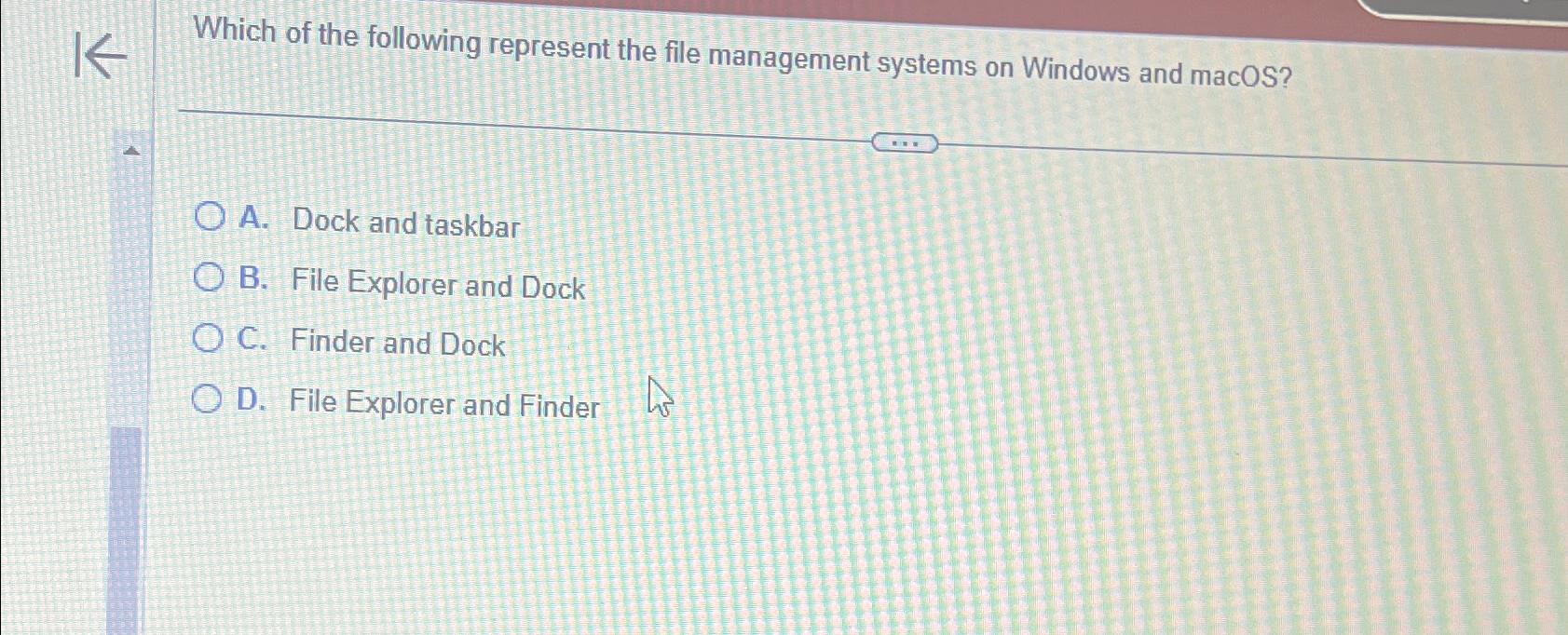 Solved Which of the following represent the file management | Chegg.com
