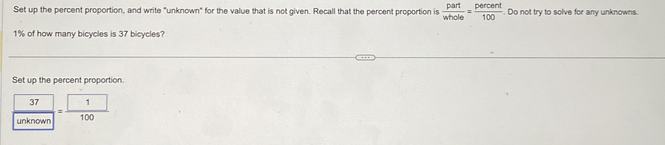 Solved Set up the percent proportion, and write "unknown" | Chegg.com