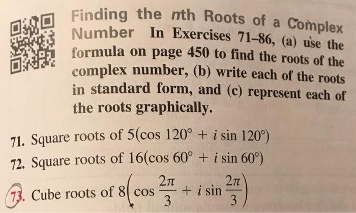 Solved Finding the nth Roots of a Complex Number In | Chegg.com